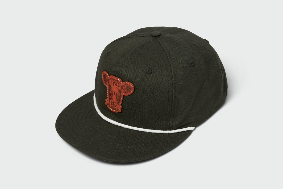 GGCC Swag / Cow Canvas Flat bill Black — Green Grass Mercantile