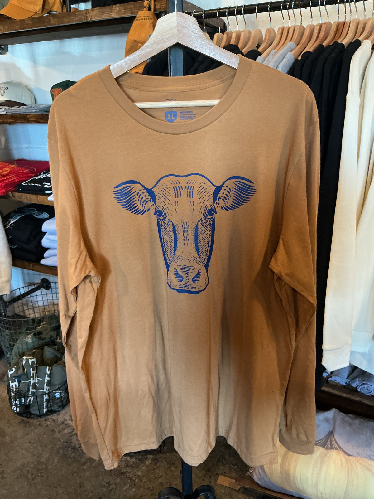 GGCC long sleeve tee big cow logo — Green Grass Mercantile